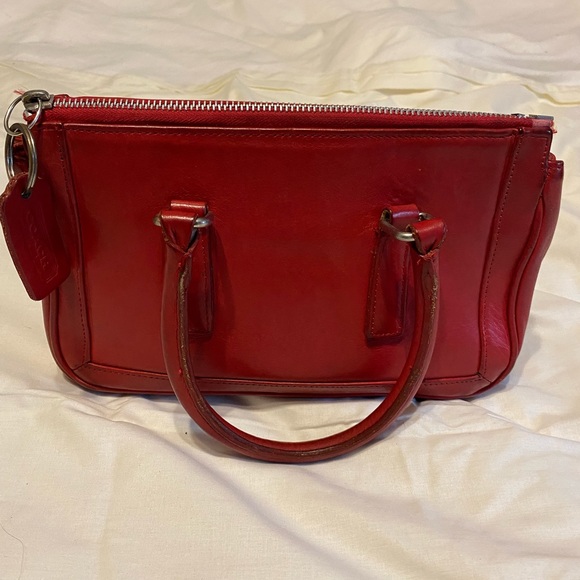 Coach | Bags | Coach Red Leather Vintage Hand Bag | Poshmark